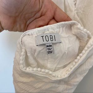 Tobi | Pants & Jumpsuits | Tobi Angelica White Halter Open Back Romper ...